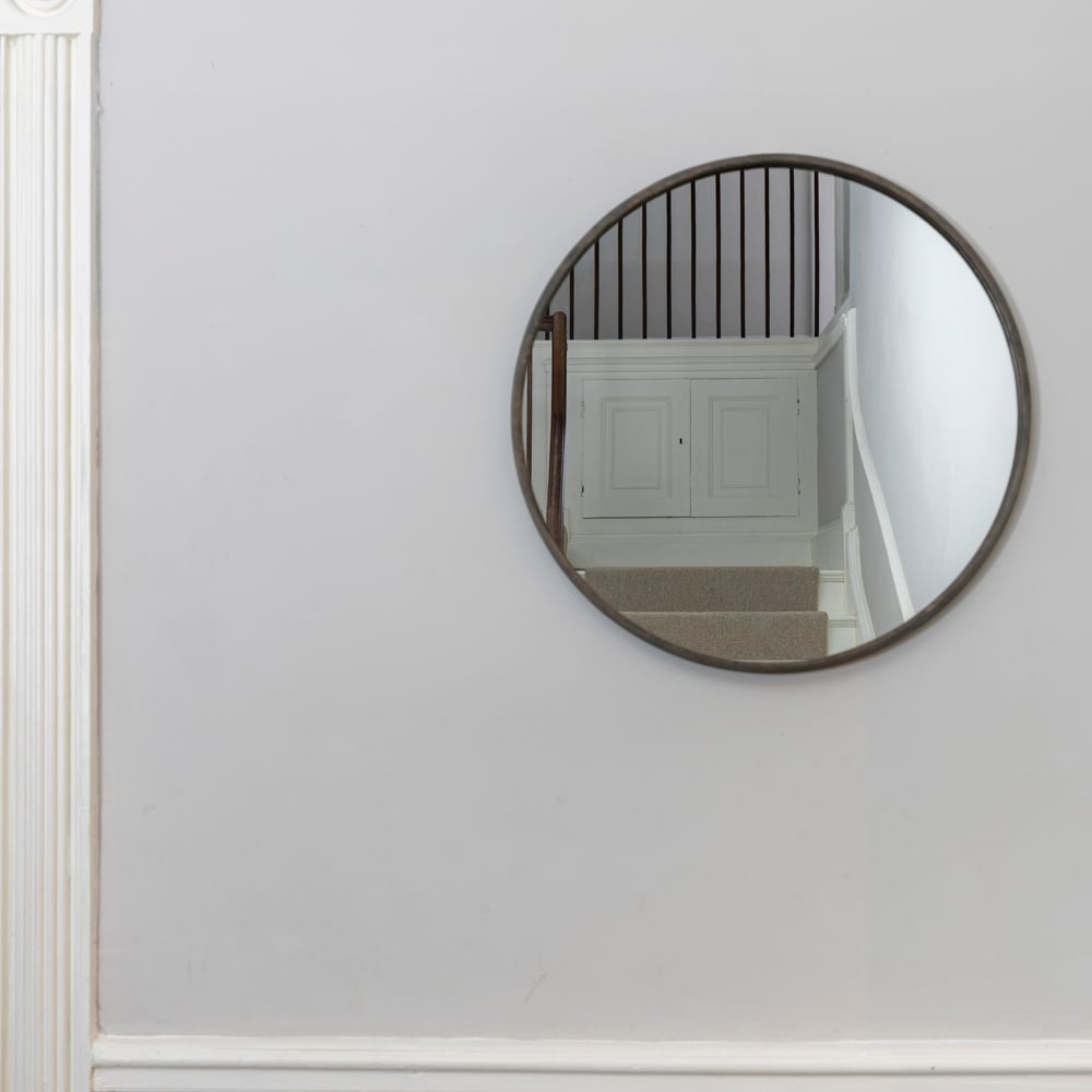 Round Mirror Antique Grey Small - Grand Illusions