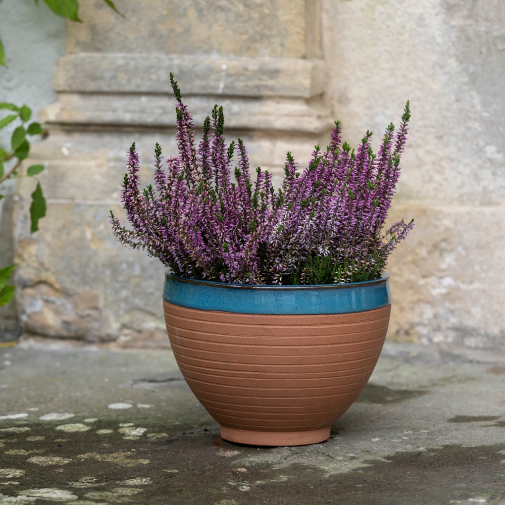 Glazed Rim Planter Turquoise Large - Grand Illusions