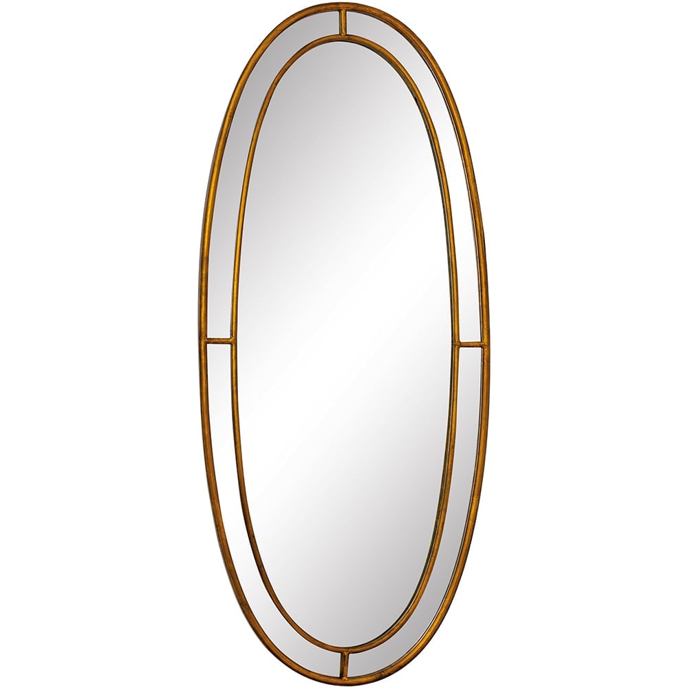 Long Oval Mirror Antique Bronze - Grand Illusions