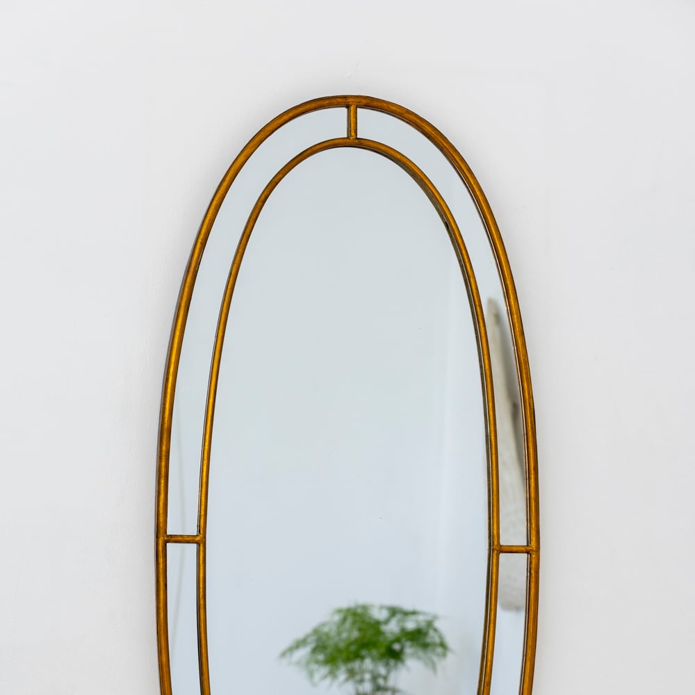 Long Oval Mirror Antique Bronze - Grand Illusions