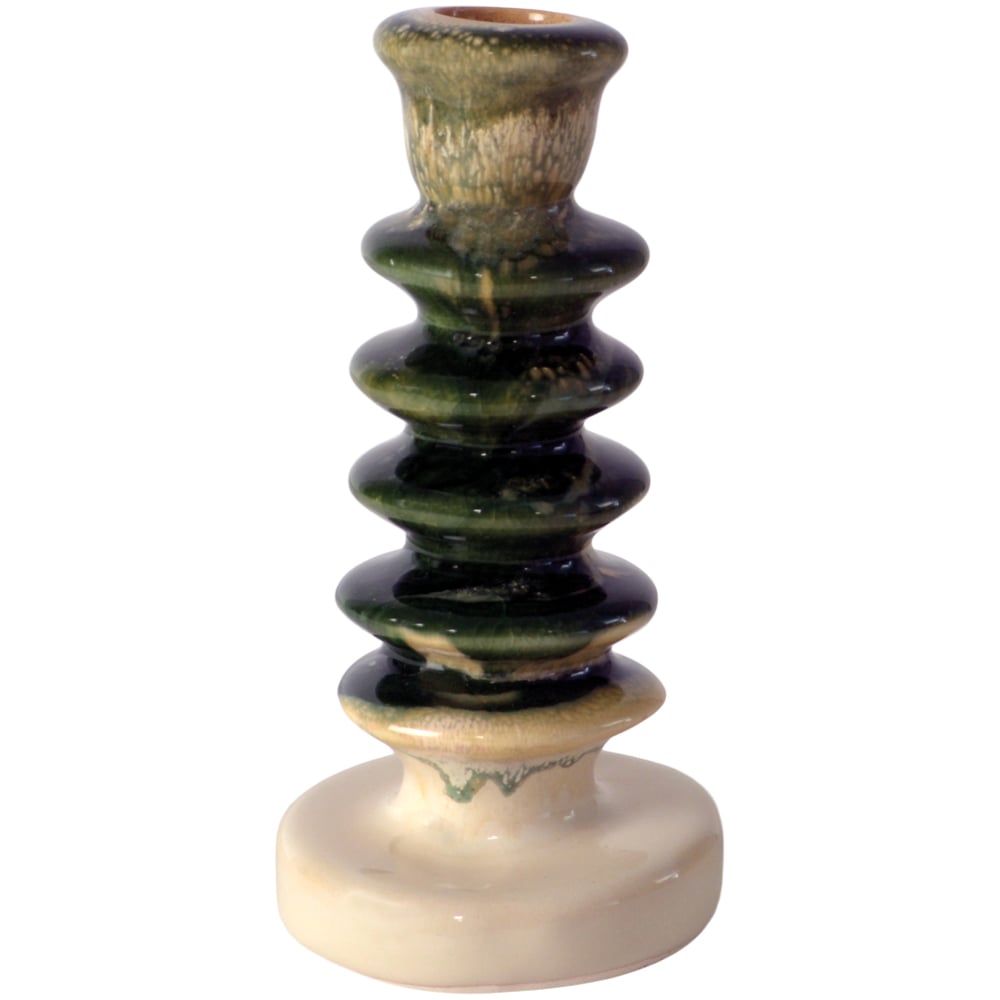 Glazed Candlestick Green - Grand Illusions
